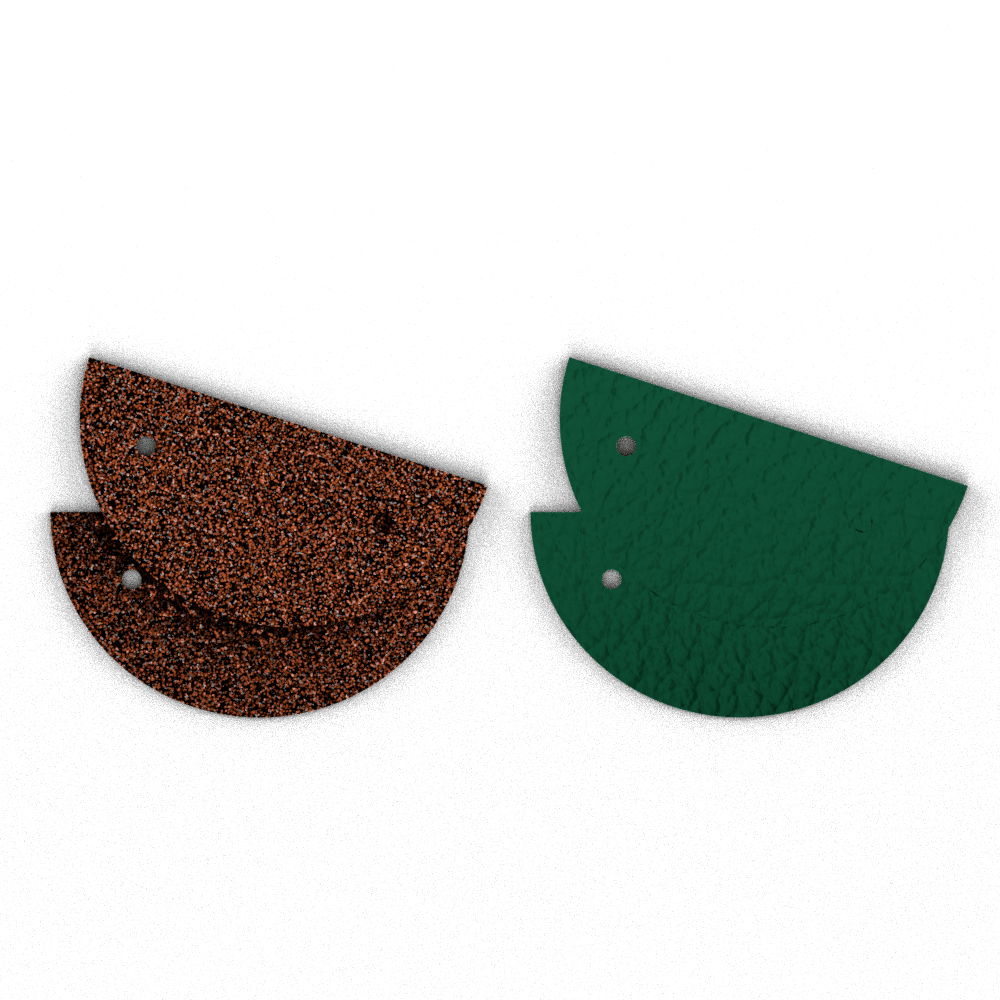 Leather Insert - Earrings, Henna / Emerald Green | Les Georgettes