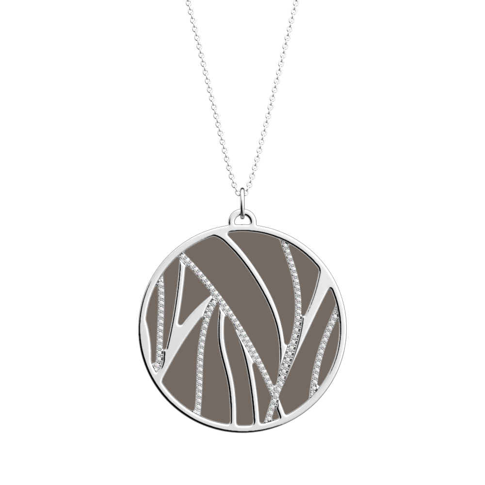 Collier Perroquet, cuir réversible Corail Vernis / Taupe | Les Georgettes