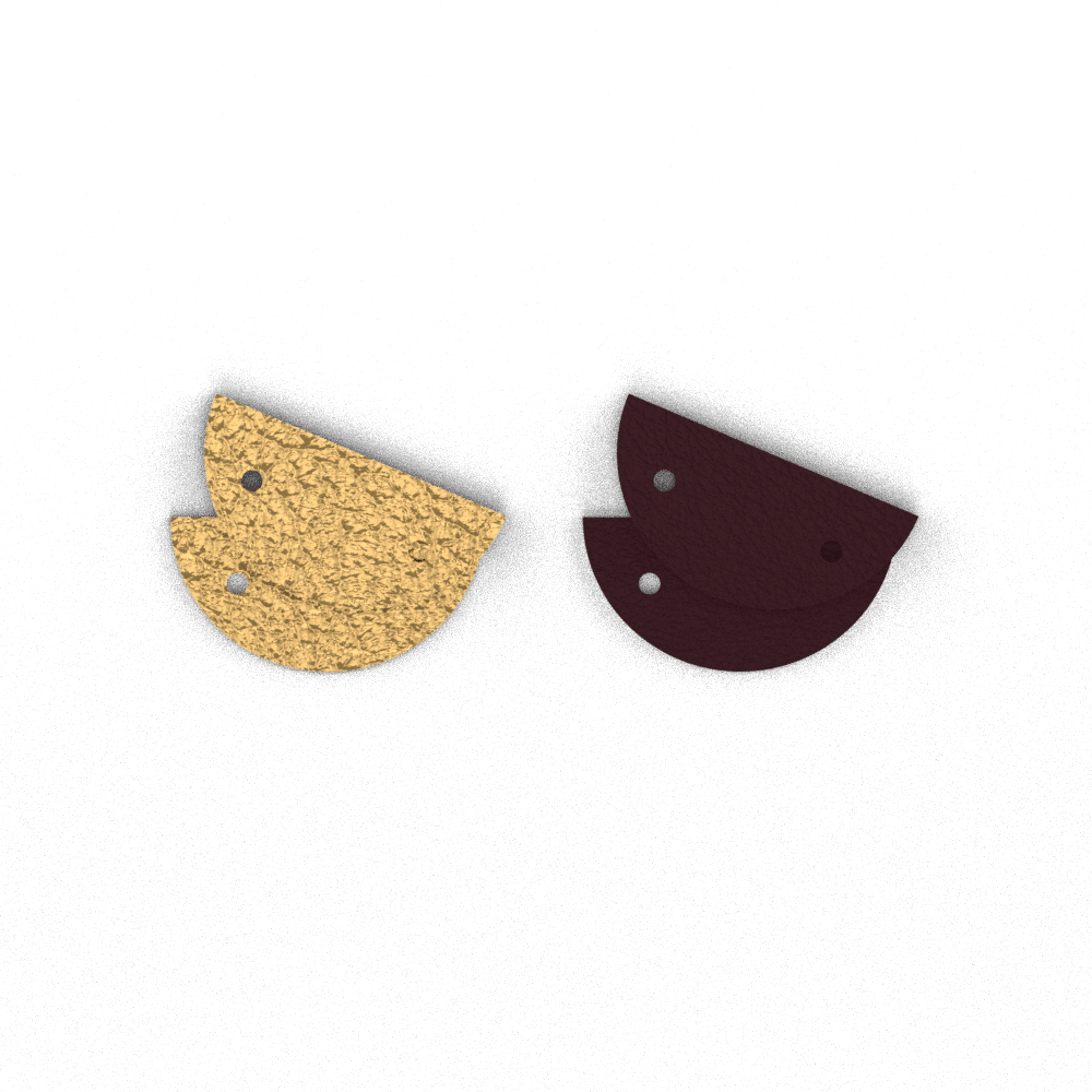 Leather insert - Earrings, Gazelle / Plum | Les Georgettes